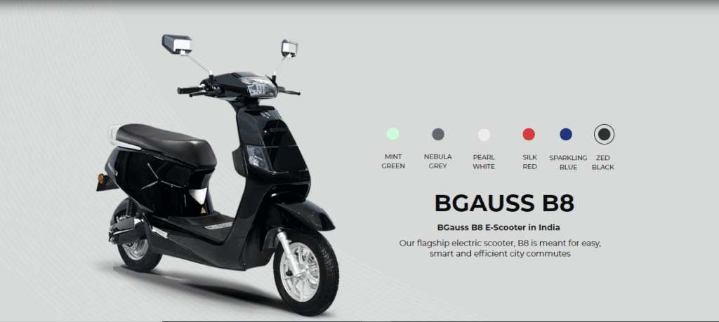 BGauss B8 Electric Scooter Price, Variants, Design & Range - E-Vehicle Info