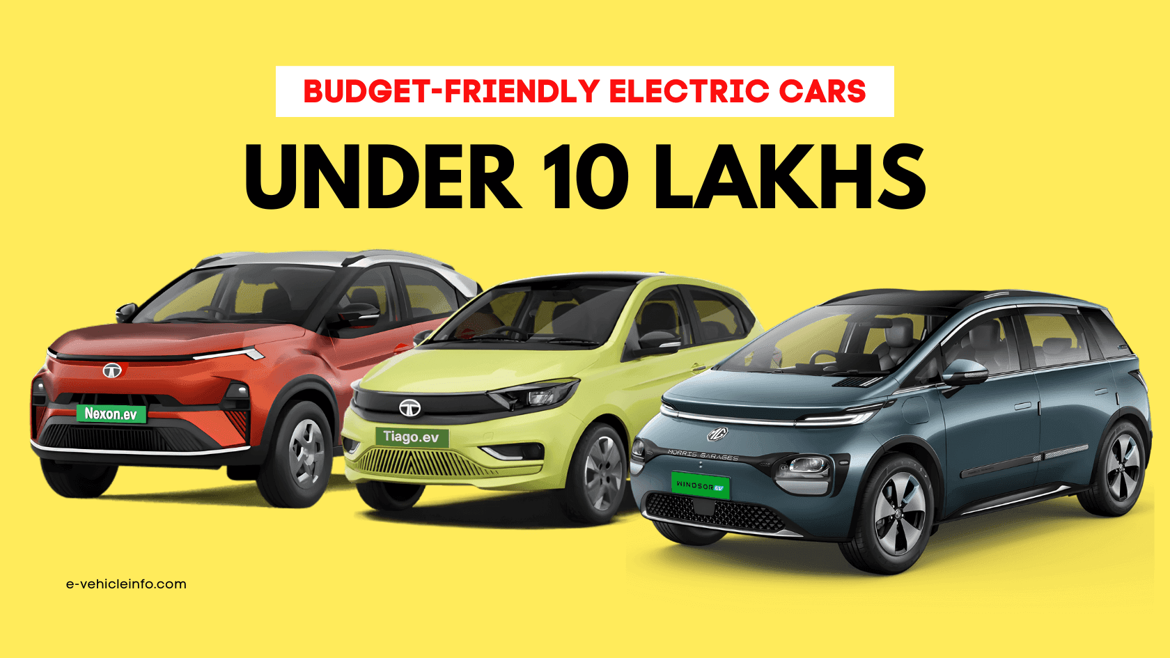 Top 5 Budget-Friendly Electric Cars In India (Around ₹10 Lakhs)